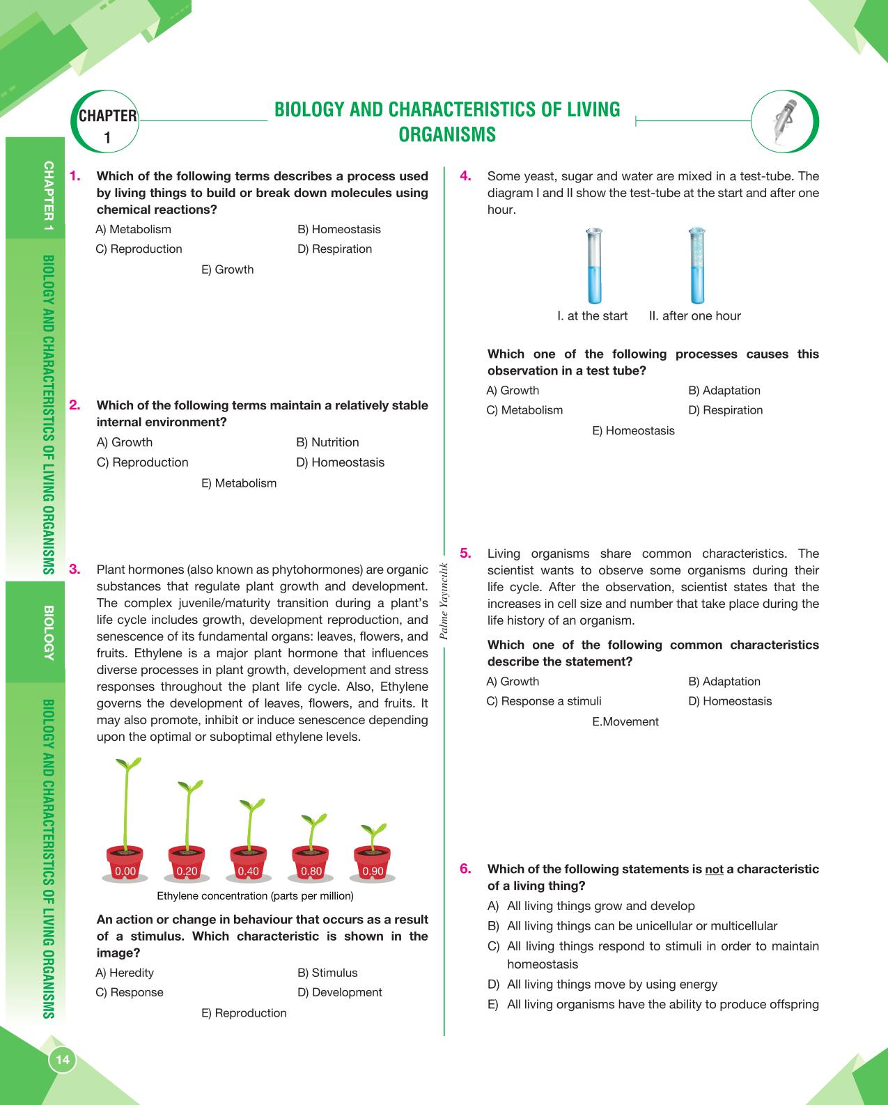 Grade 9 Biology Practice Workbook | Palme Yayınevi Dijital Eğitim Platformu